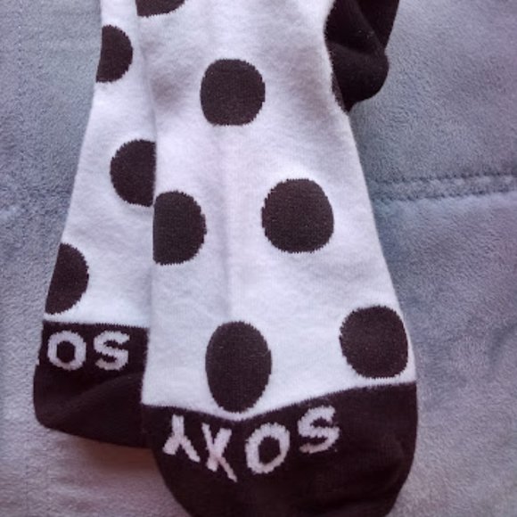 S0XY | Accessories | Soxy Black Dotted White Socks | Poshmark